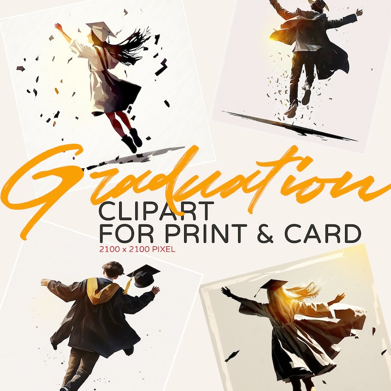Graduation Card Digital Clip Art Graduation Print Middle - Etsy
