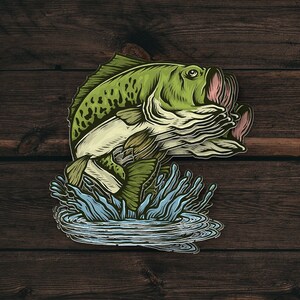 Largemouth Bass Sticker Bass Fish Sticker for Water Bottle, Bass ...