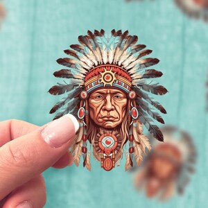 Native American Chief Sticker Sticker for Tumblers Indian - Etsy