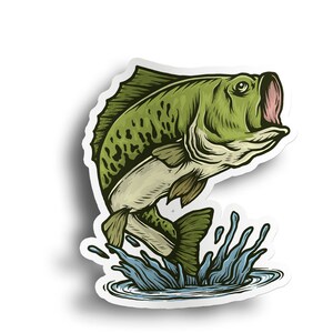 Largemouth Bass Sticker Bass Fish Sticker for Water Bottle, Bass ...