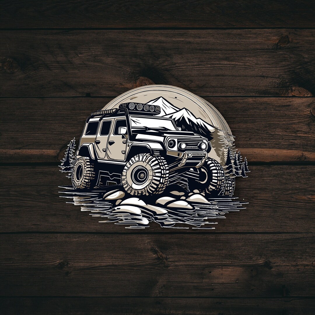 Mountain Jeep Sticker Jeep Car Decals, Sticker for Water Bottles, off ...