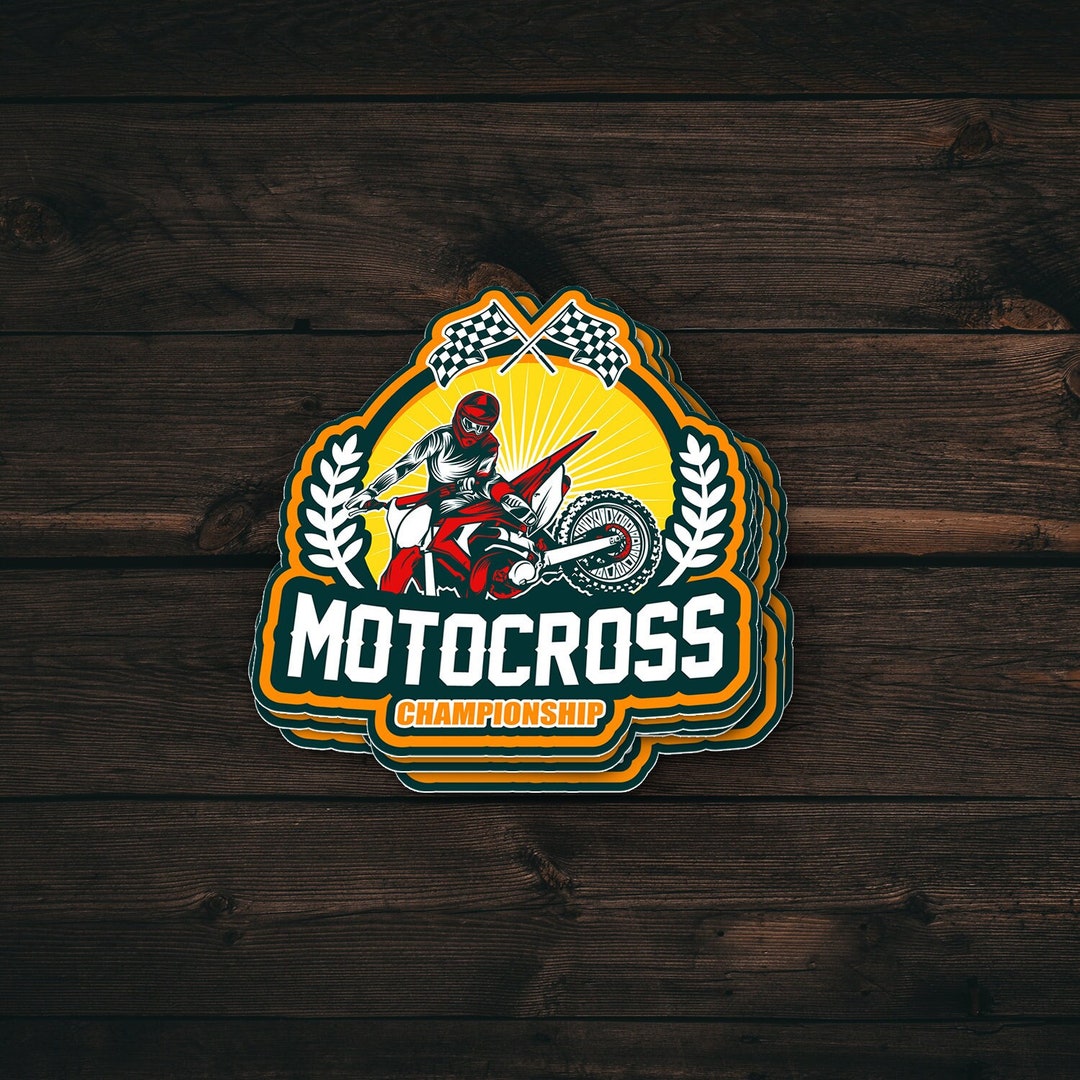 Motocross Champion Sticker Motocross Sticker for Water Bottles ...