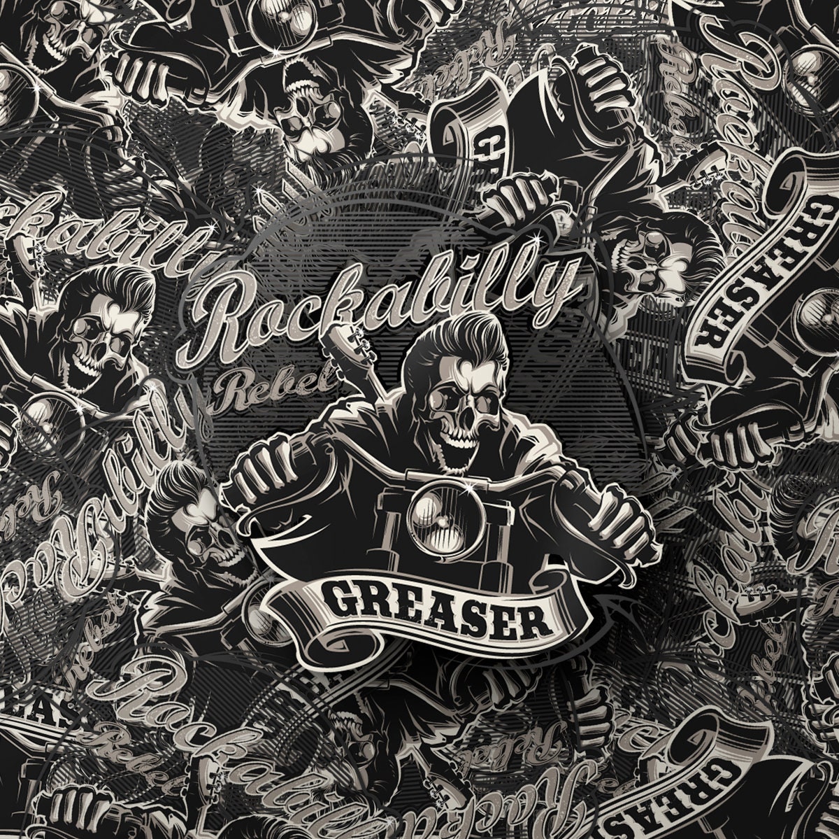 Rockabilly Greaser Sticker, Rockabilly Laptop Sticker, 50s Retro ...