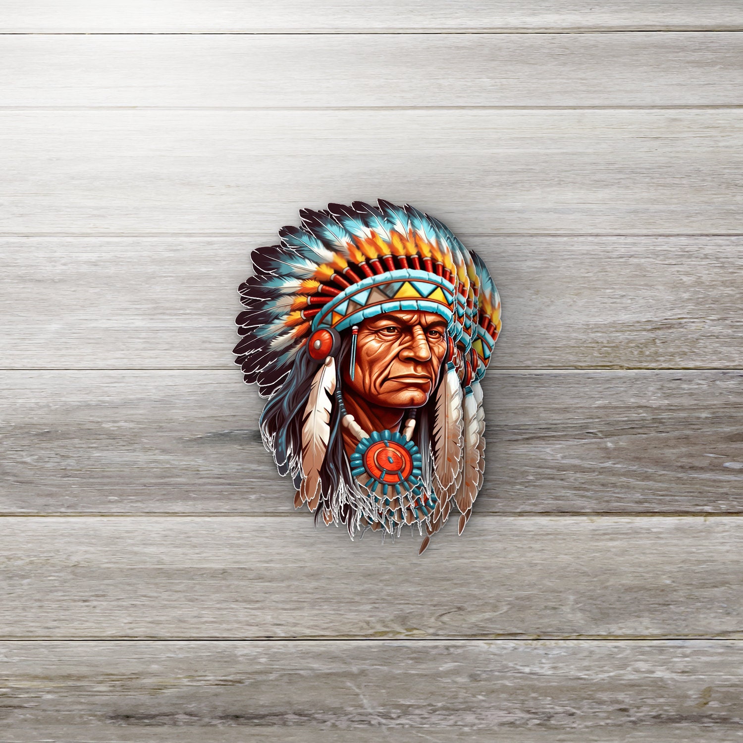 Native Indian Chief Sticker, Sticker for Tumblers, Native Indian ...