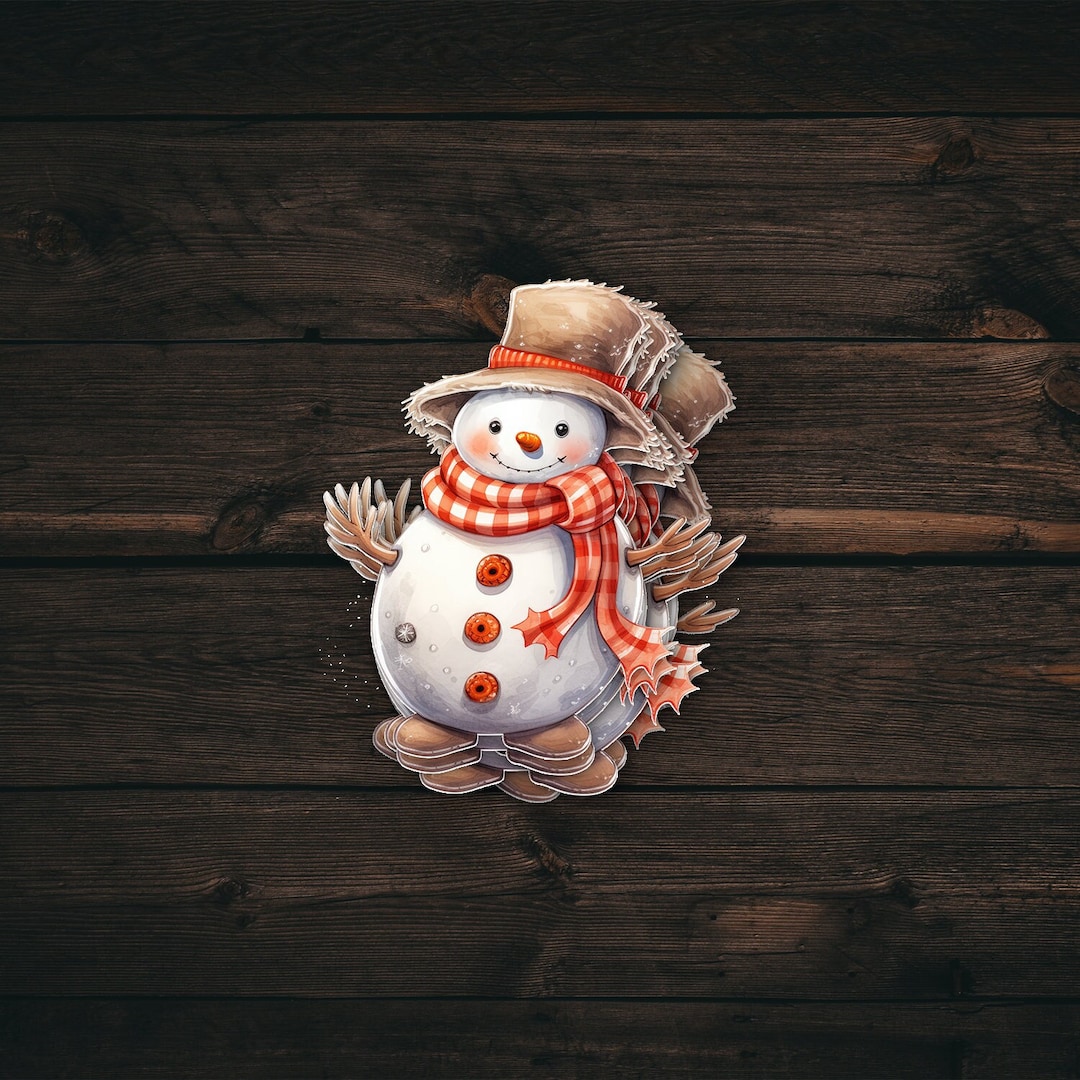Country Snowman Sticker Snowman Stickers for Your Laptop - Etsy