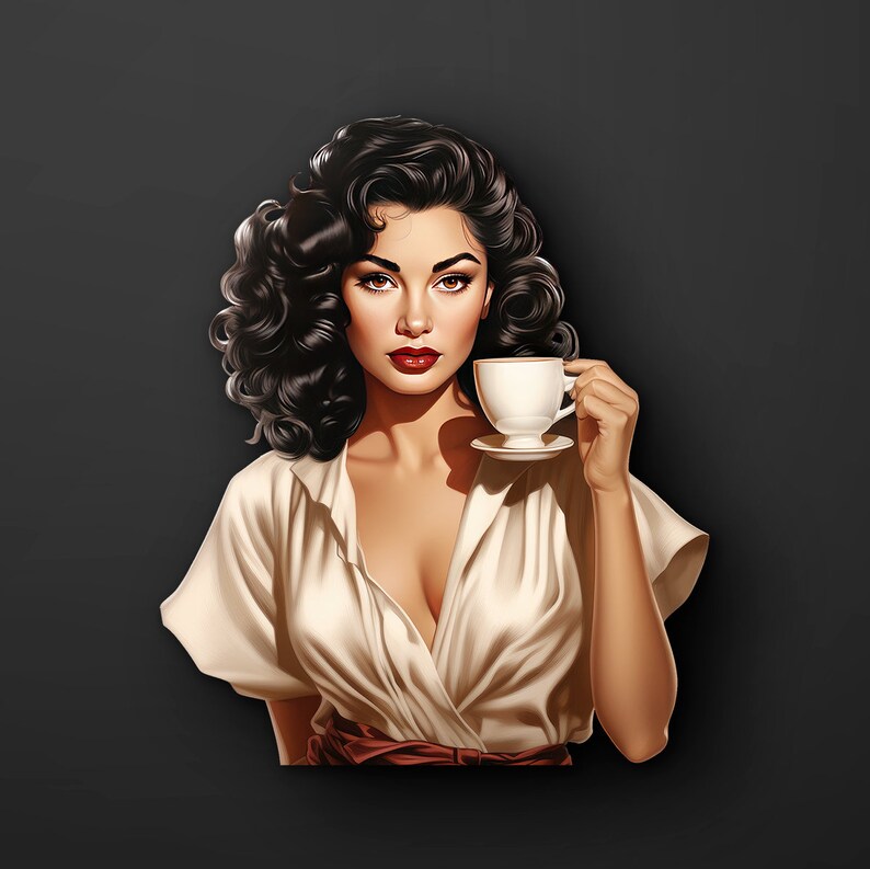 Vintage Latina Pin Up Sticker 50s Pin Up Laptop Sticker 50s Retro