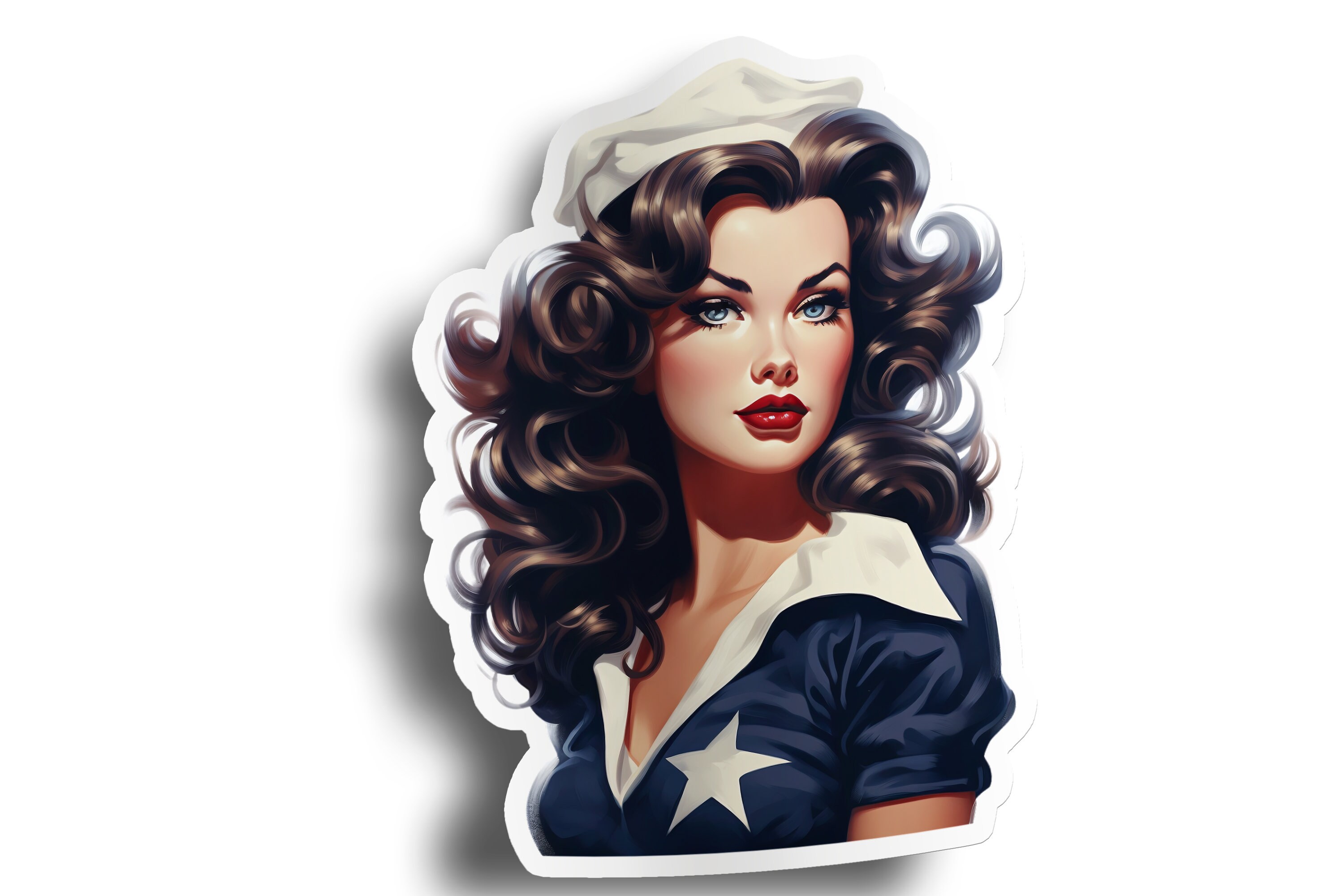 Retro Navy Pin-up Girl Sticker, 50s Navy Laptop Stickers, 50s Retro ...