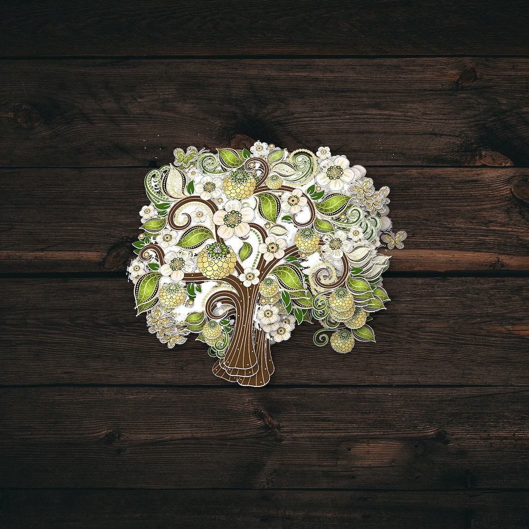 Golden Green Tree Sticker Vinyl Tree Sticker for Water Bottles ...