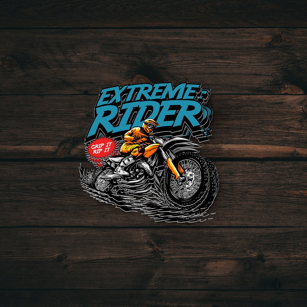 Motocross Extreme Rider Sticker Motocross Sticker for Water Bottles ...