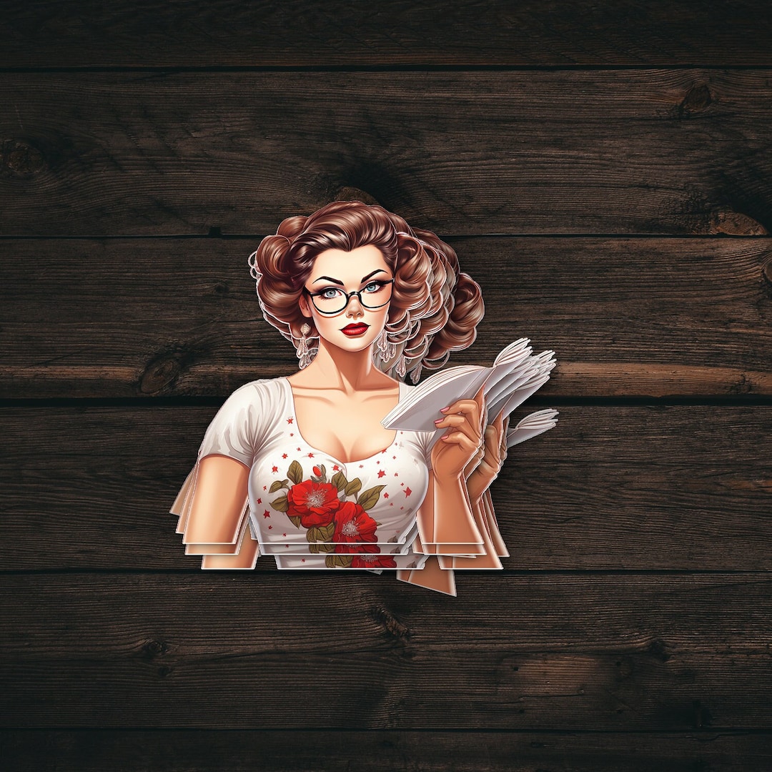 50s Teacher Pin-up Sticker 50s Teacher Laptop Sticker 50s - Etsy