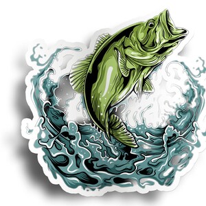 Lake Bass Fish Sticker Bass Fish Sticker for Water Bottle - Etsy