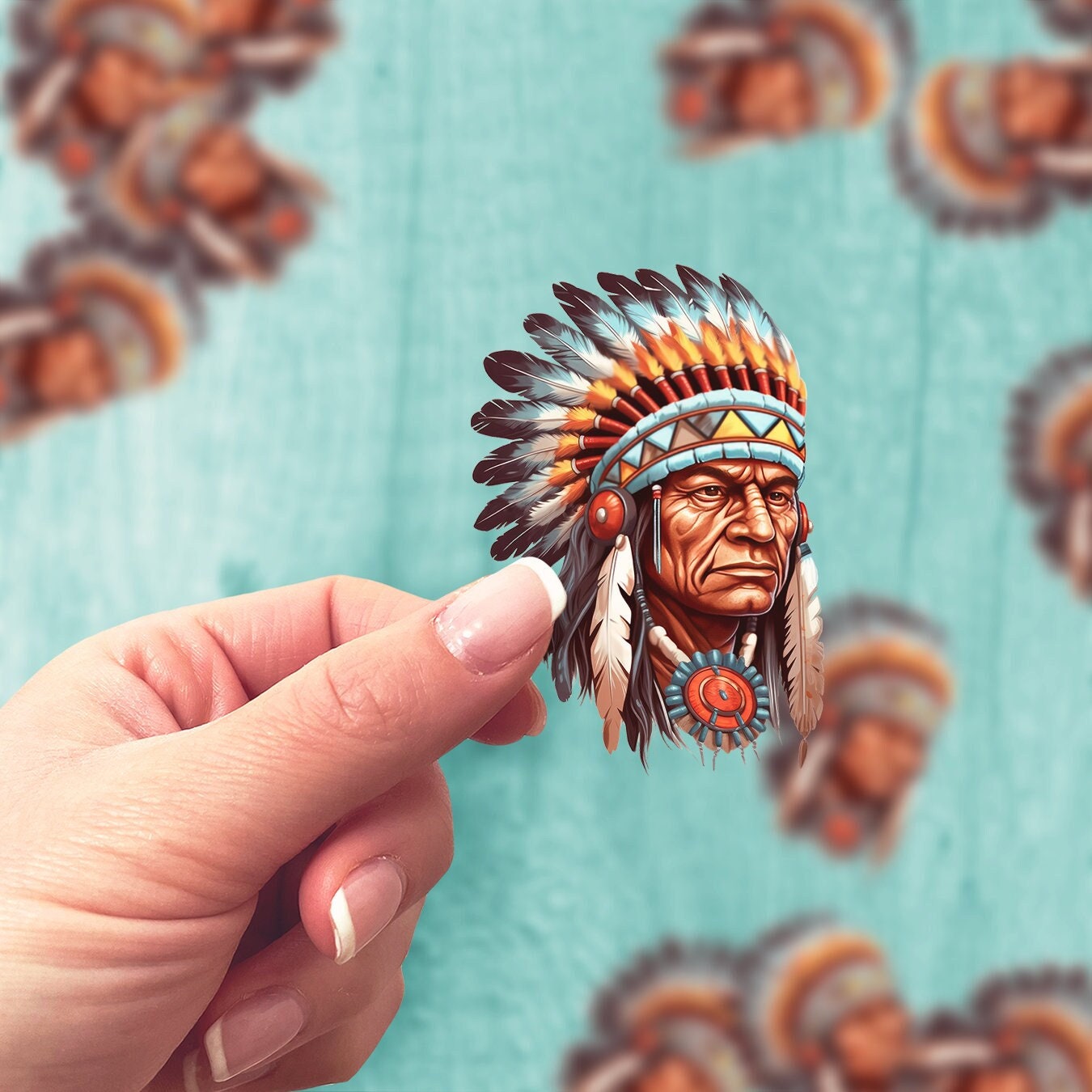 Native Indian Chief Sticker, Sticker for Tumblers, Native Indian ...