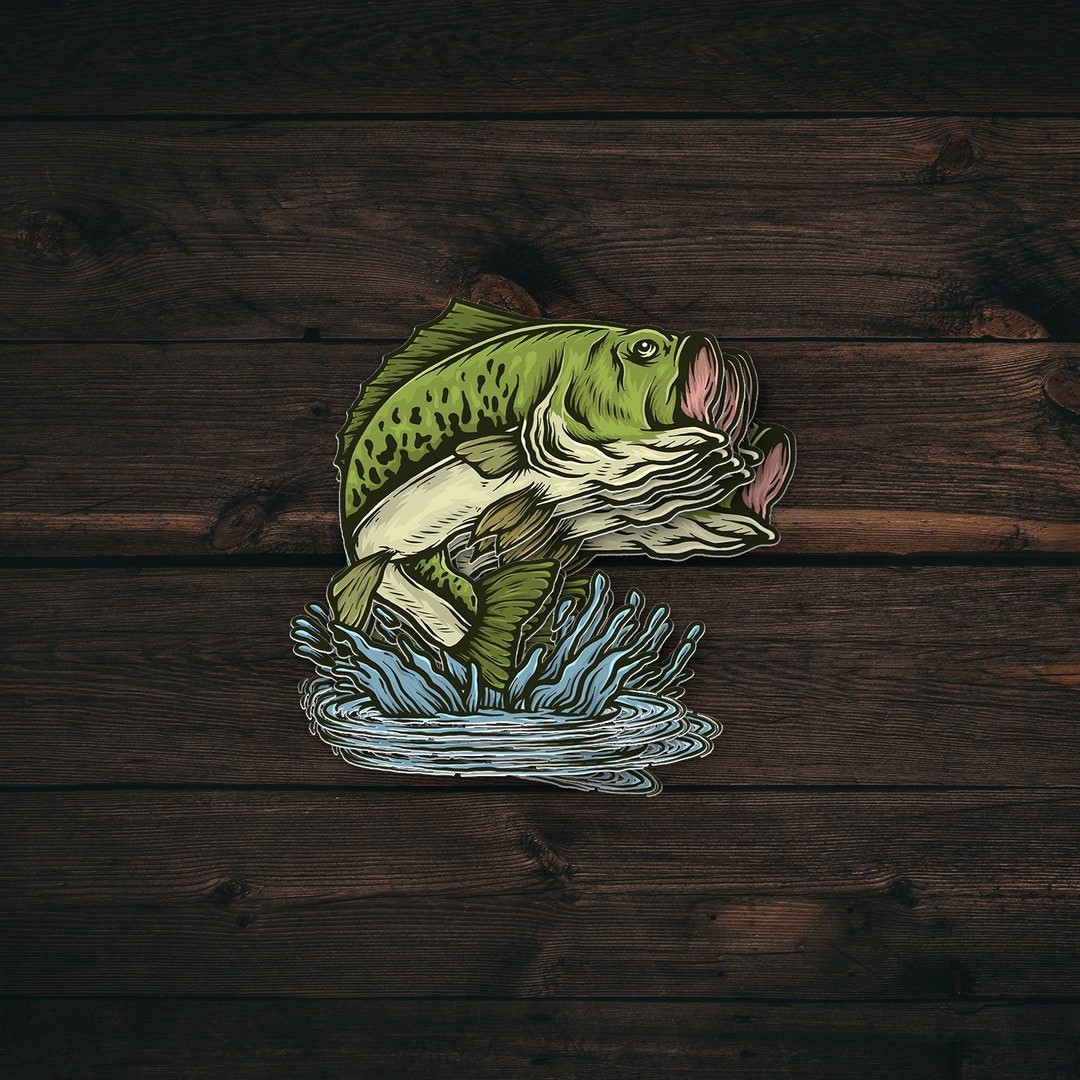Largemouth Bass Sticker Bass Fish Sticker for Water Bottle, Bass ...