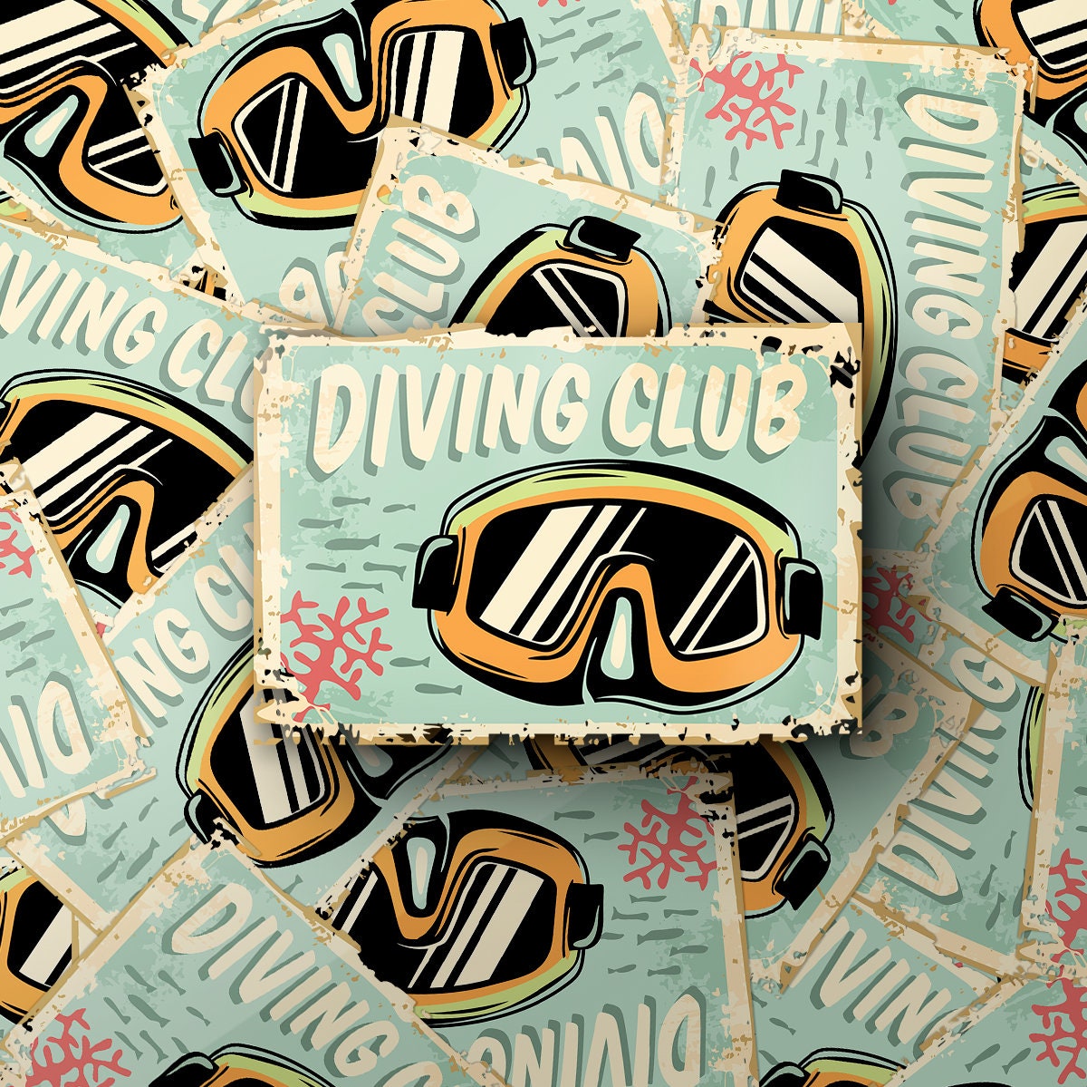 Scuba Diving Vintage Sticker, Vintage Scuba Laptop Stickers, Scuba ...