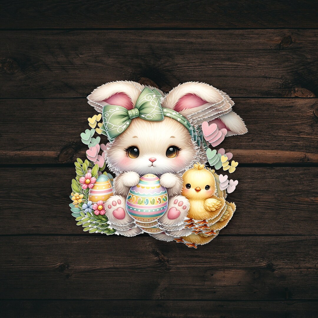 Easter Bunny Sticker, Easter Stickers for iPhone Case, Easter Sticker ...