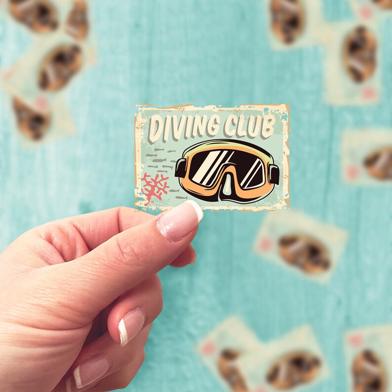 Scuba Diving Vintage Sticker, Vintage Scuba Laptop Stickers, Scuba ...