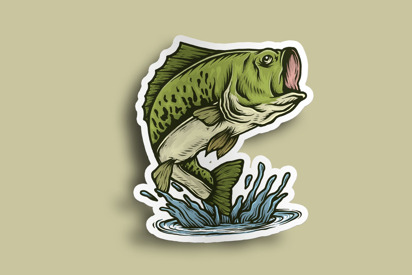 Largemouth Bass Sticker Bass Fish Sticker for Water Bottle, Bass ...