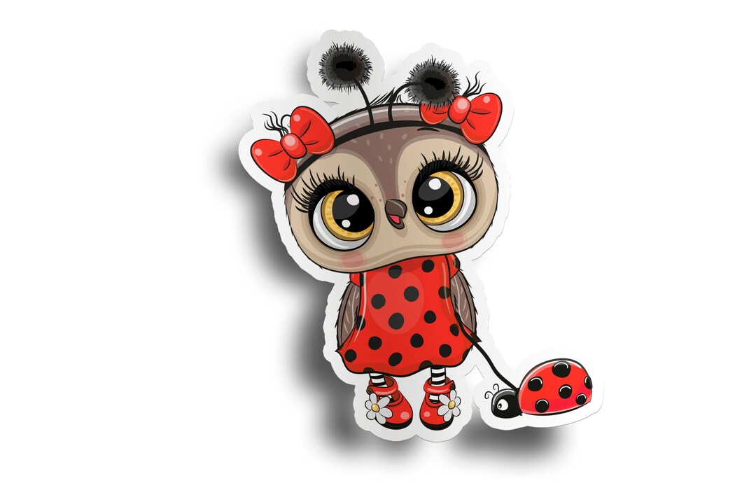 Ladybug Owl Sticker Stickers for Girls Birthday Red Ladybug - Etsy