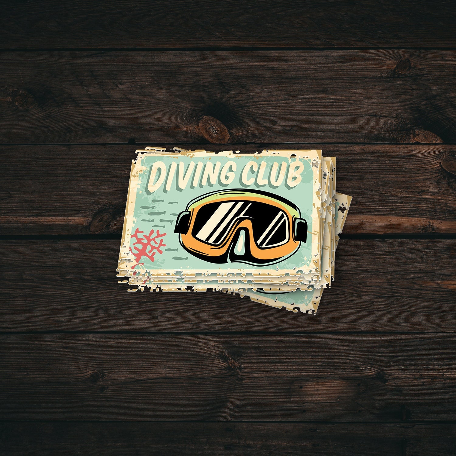 Scuba Diving Vintage Sticker, Vintage Scuba Laptop Stickers, Scuba ...