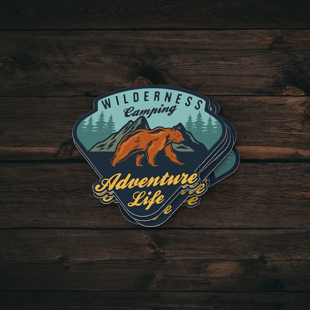 Wilderness Adventure Sticker Water Bottle Stickers, Camper Die Cut ...