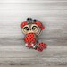 Ladybug Owl Sticker, Stickers for Girls Birthday, Red Ladybug Stickers ...