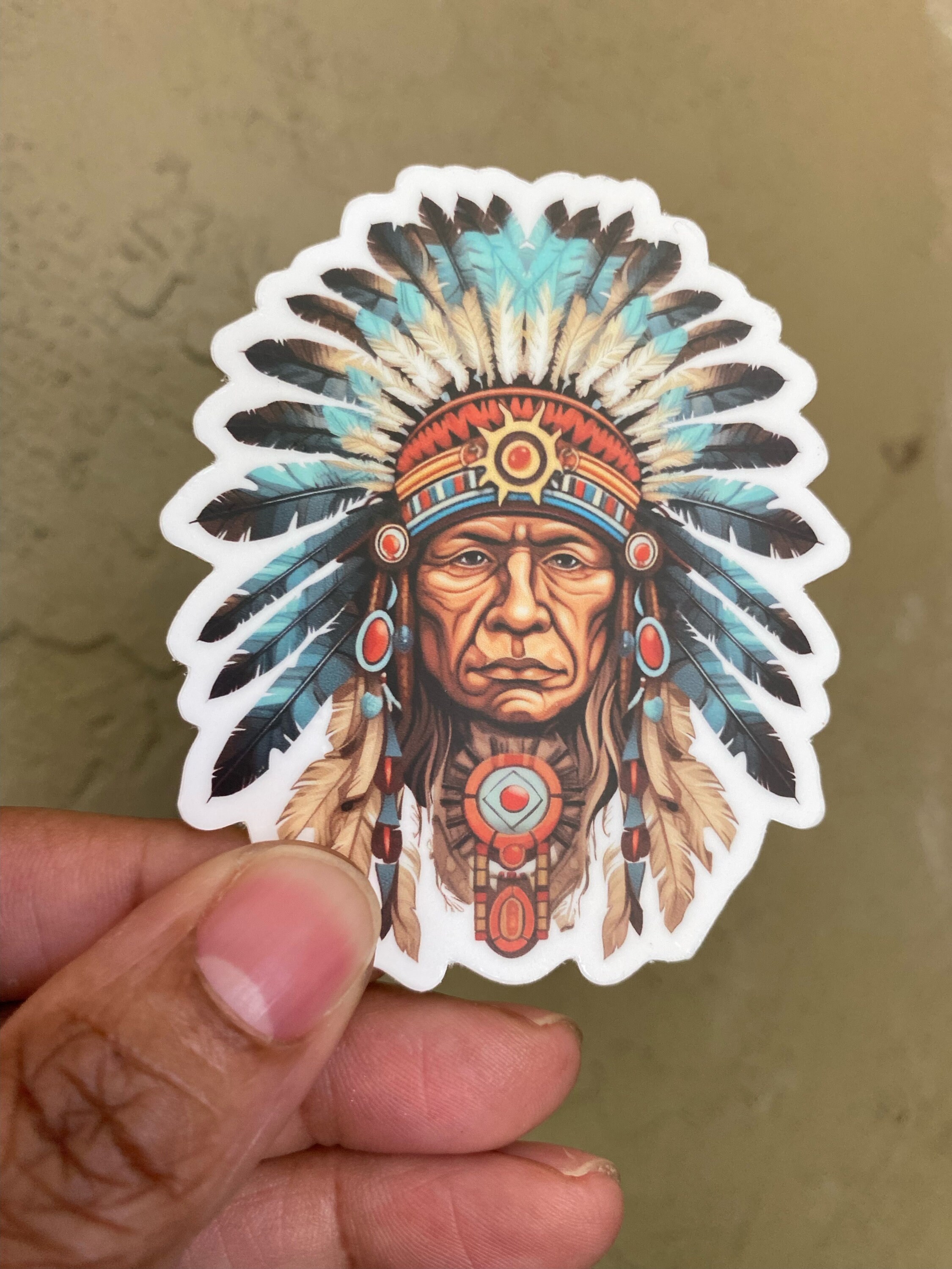 Native American Chief Sticker Sticker for Tumblers Indian - Etsy