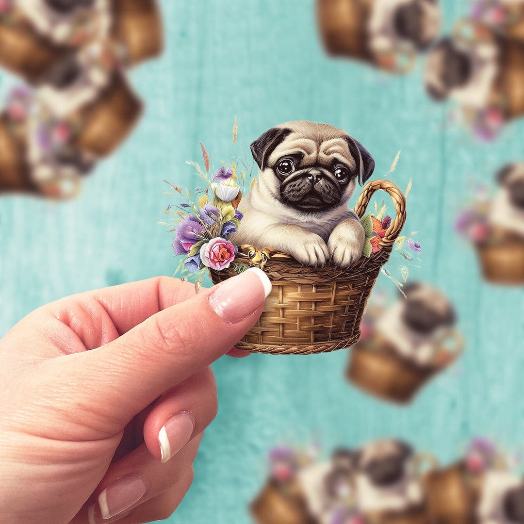 Pug Sticker for Macbook Pug Sticker for Water Bottles Pug - Etsy