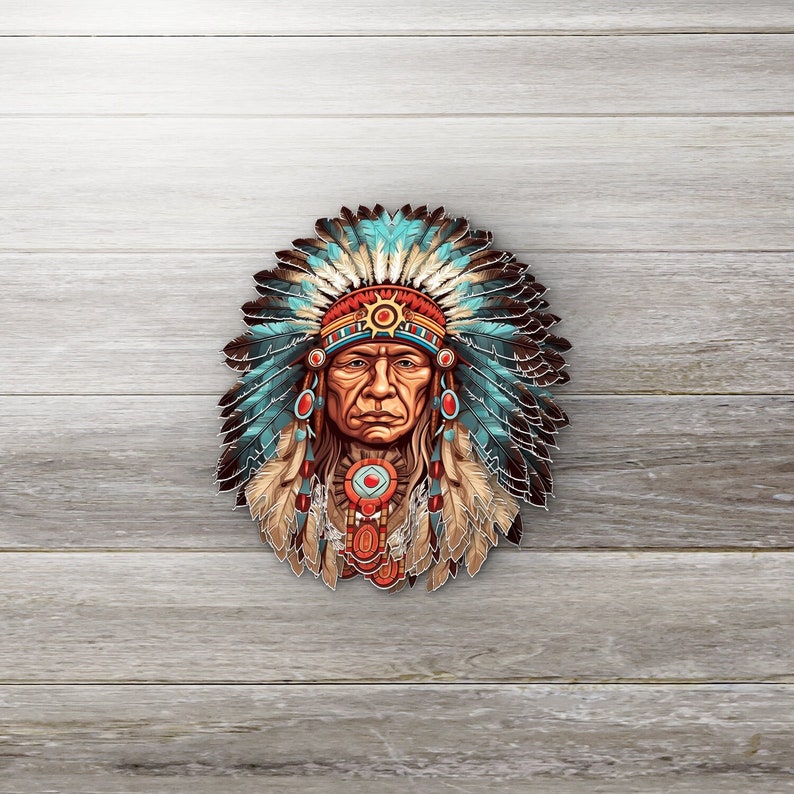 Native American Chief Sticker Sticker for Tumblers Indian - Etsy