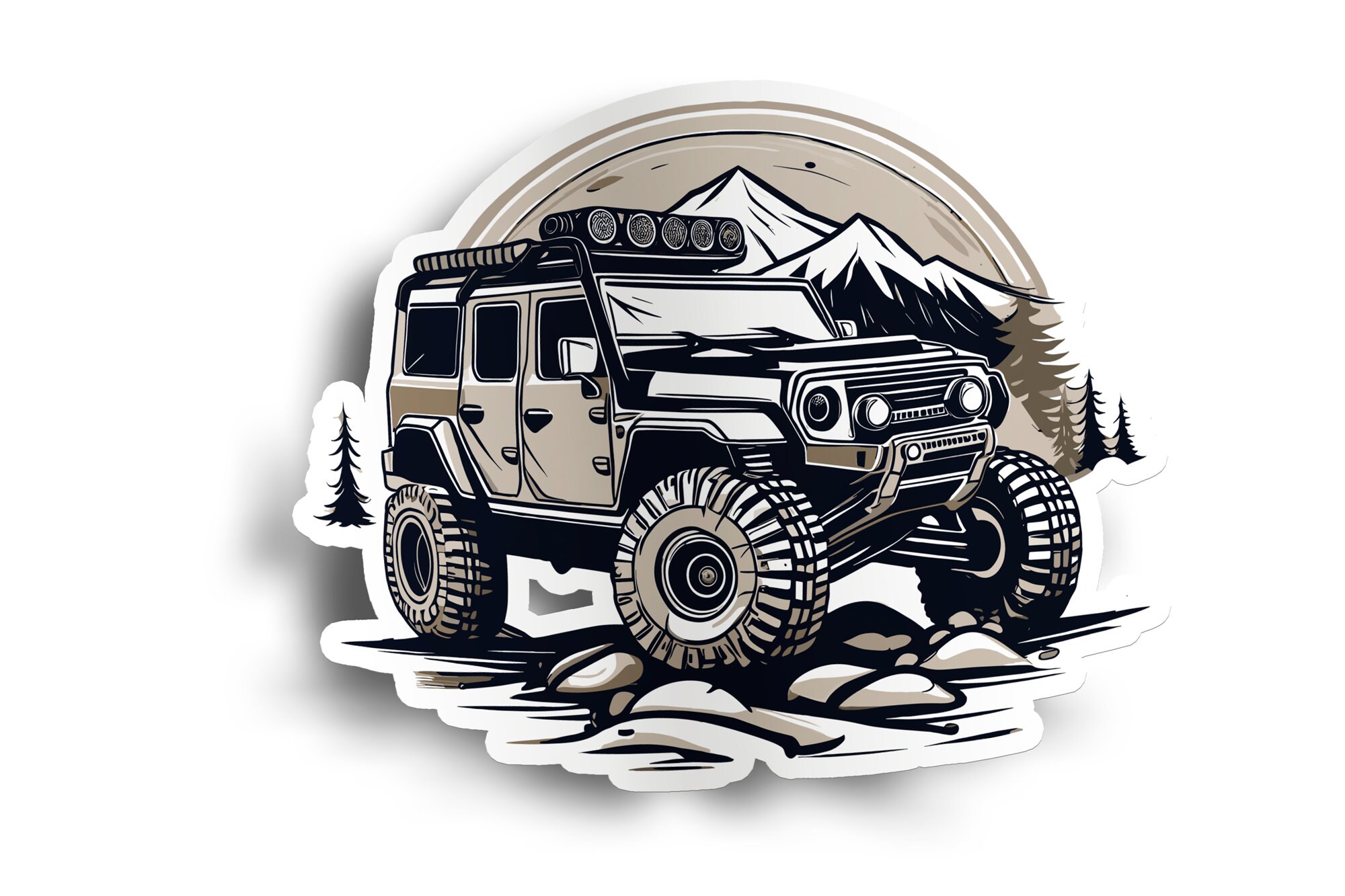Mountain Jeep Sticker Jeep Car Decals, Sticker for Water Bottles, off ...