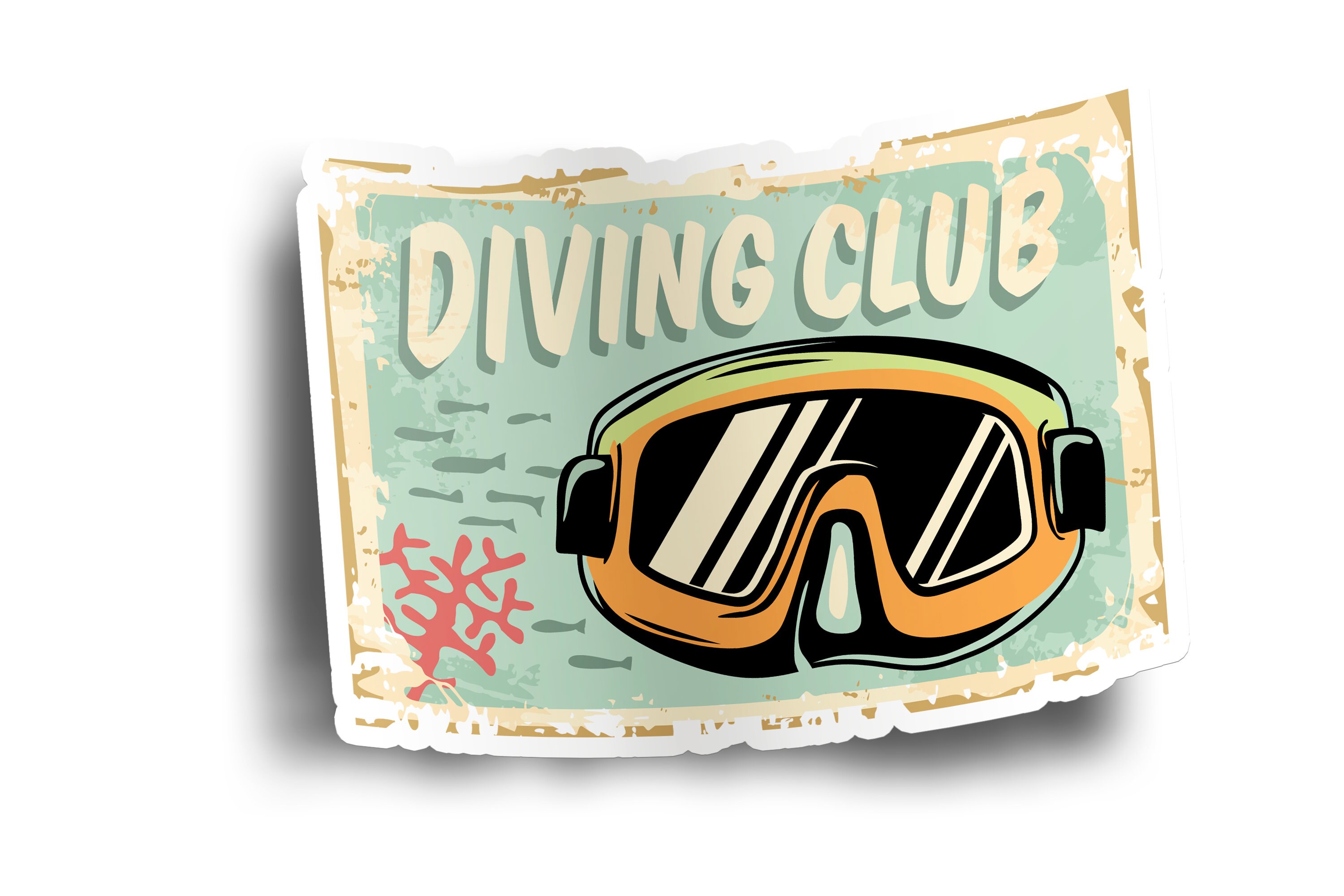 Scuba Diving Vintage Sticker, Vintage Scuba Laptop Stickers, Scuba ...