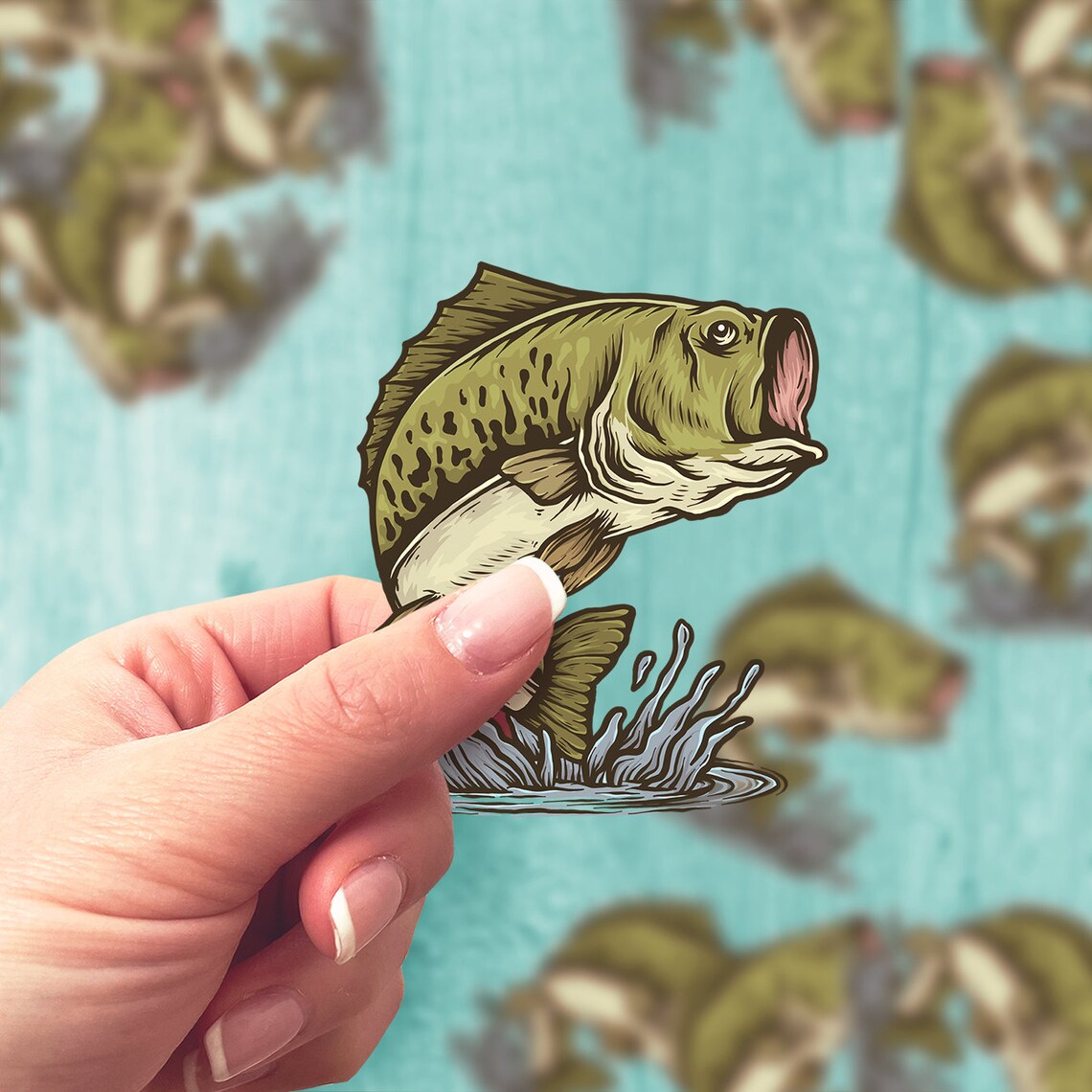 Largemouth Bass Sticker Bass Fish Sticker for Water Bottle - Etsy