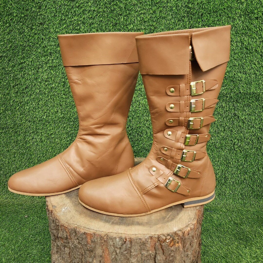 Medieval Leather Boots Medieval Long Boots Leather Boots - Etsy