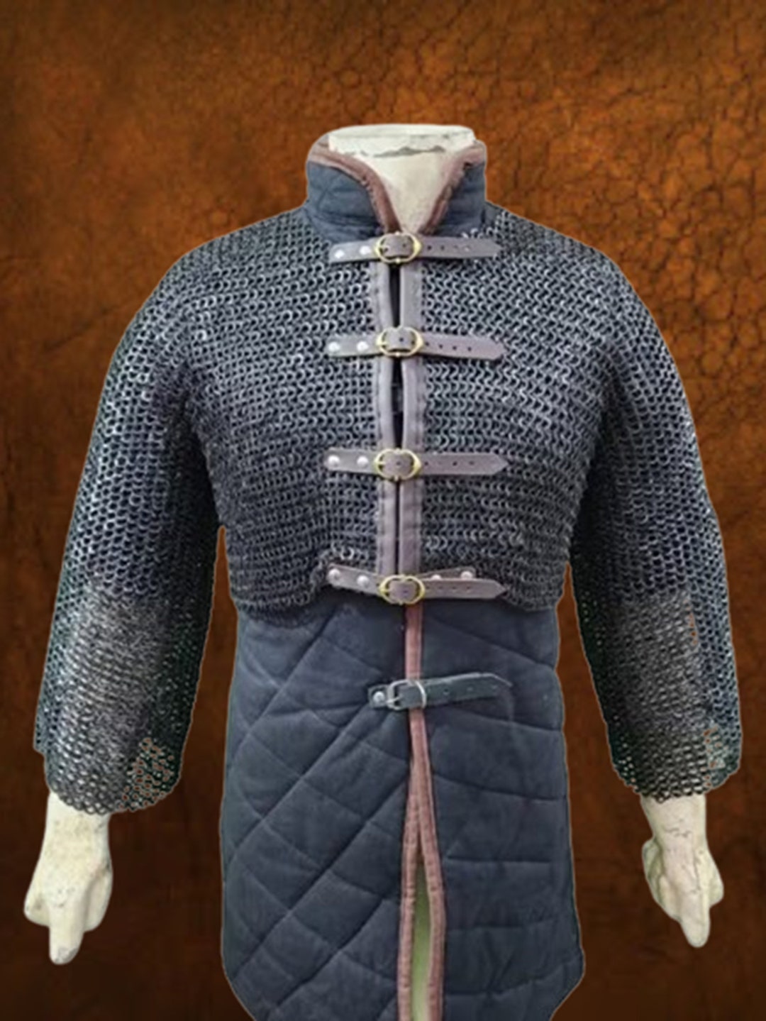 Chain Mail Half Shirt Flat Riveted With Solid Rings Chain Mail Jacket ...