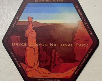 Bryce Canyon National Park Sticker, Stamp Sticker, National Park ...