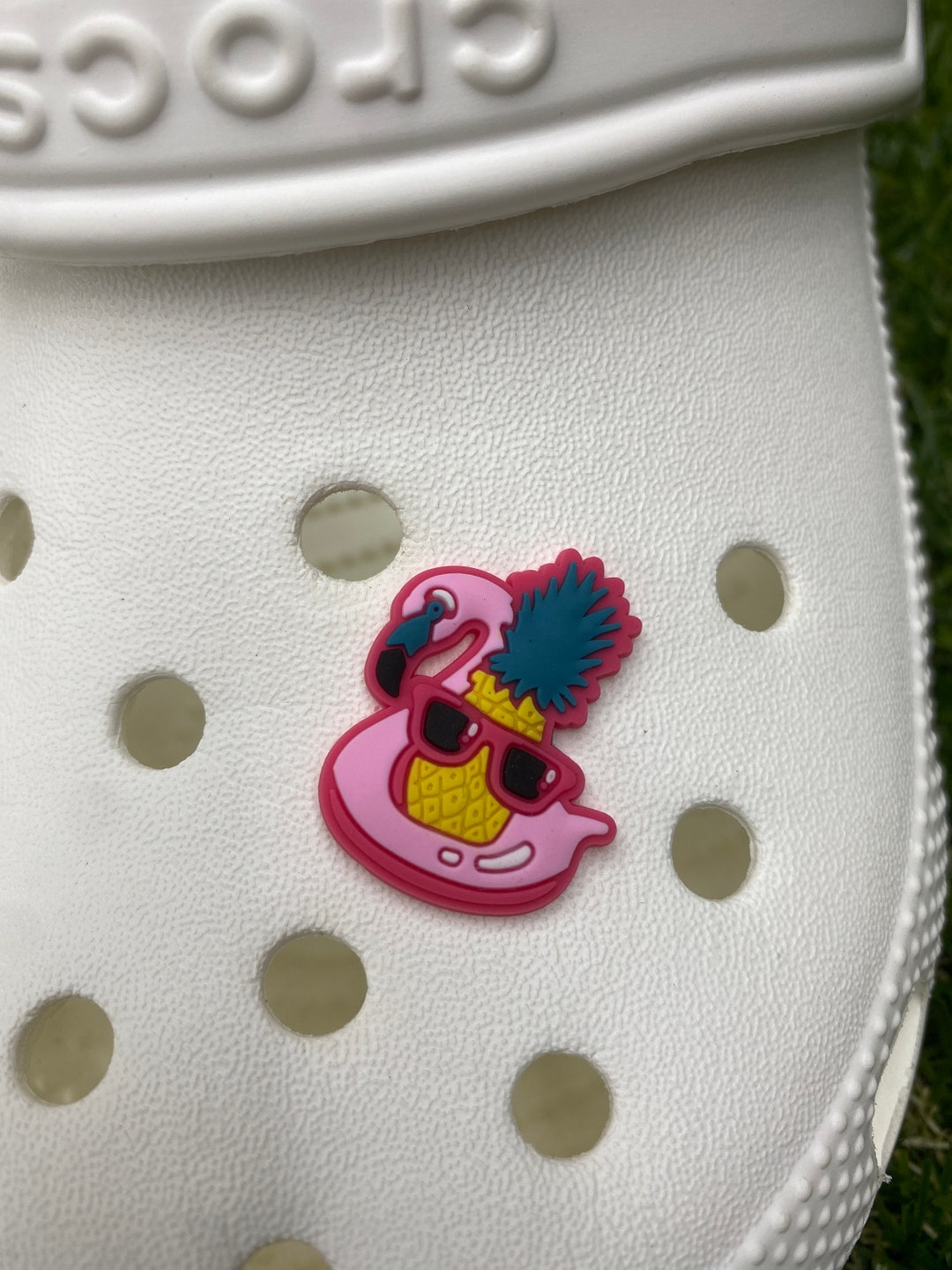 Pineapple Flamingo Pool Float Croc Charm - Etsy