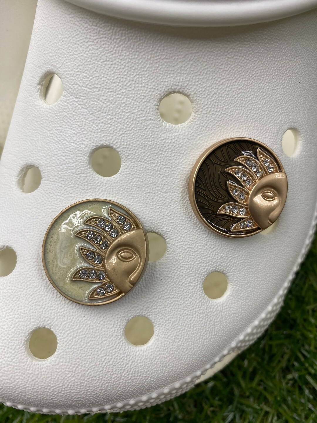 White or Black Sun Metal Croc Charm - Etsy