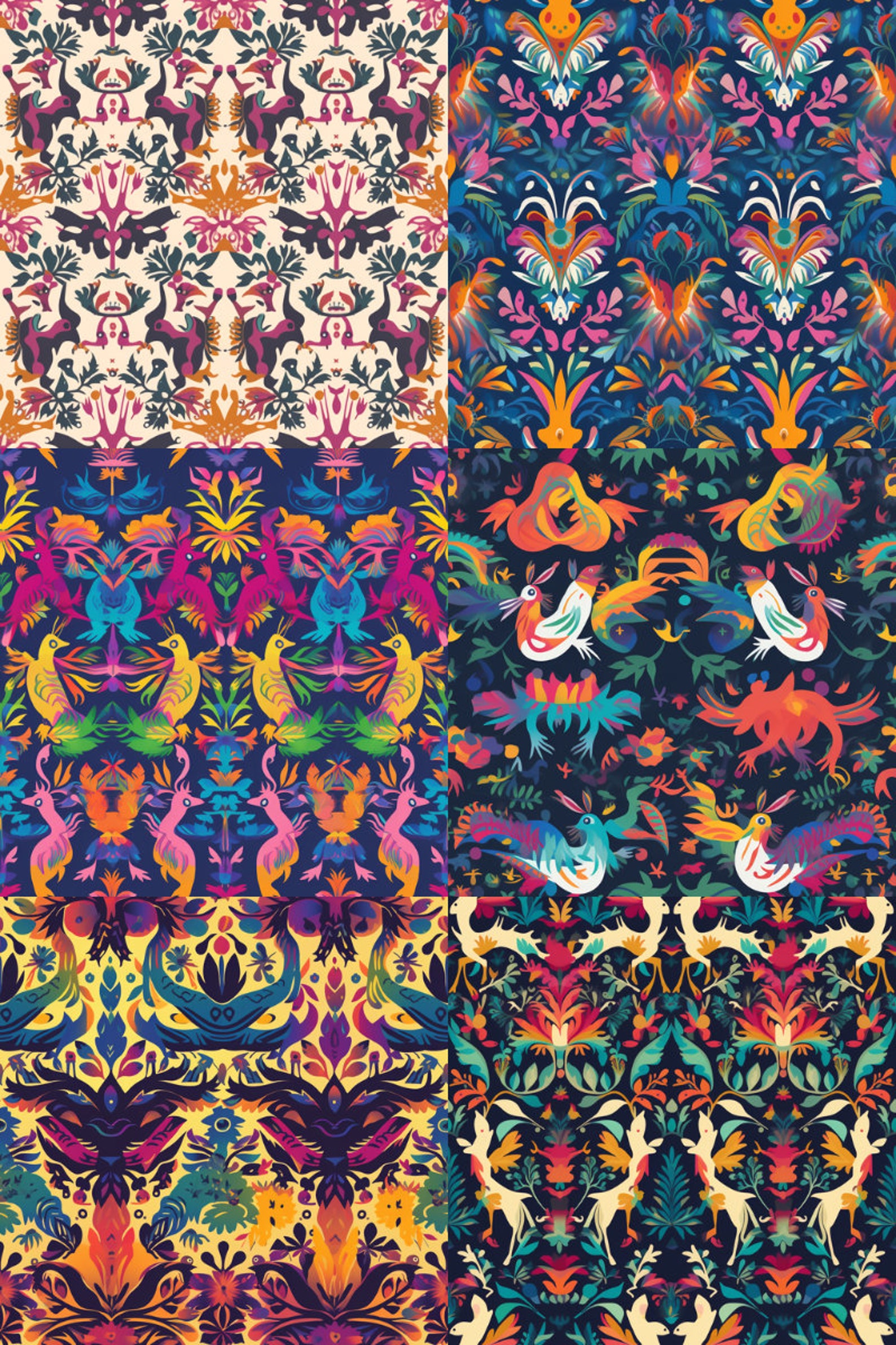Otomi Pattern, Mexican Folk Art, Indigenous Embroidery Printable Tile ...