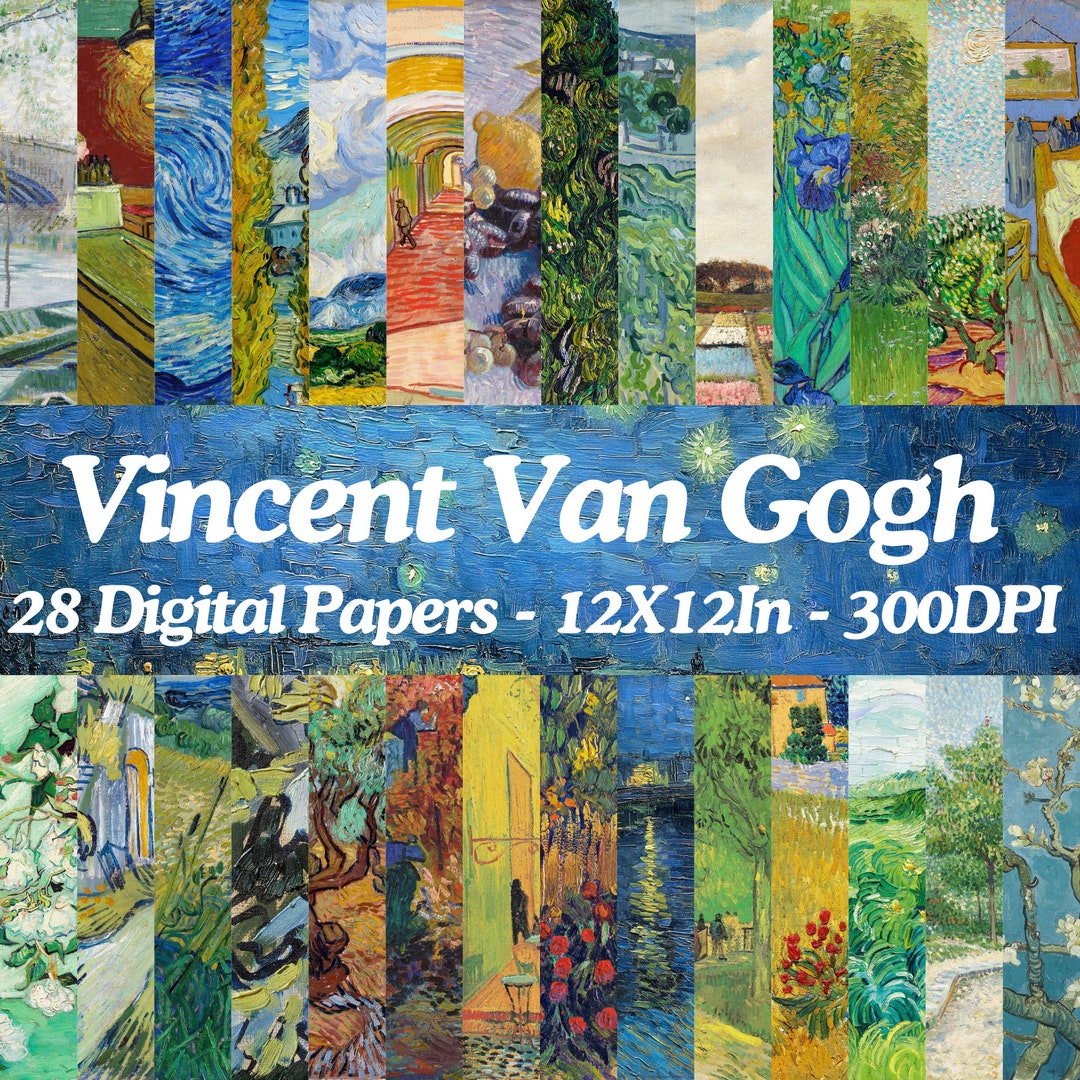 Vincent Van Gogh Paper Pack | Printable Art - 28 Designs - 12in X 12in ...