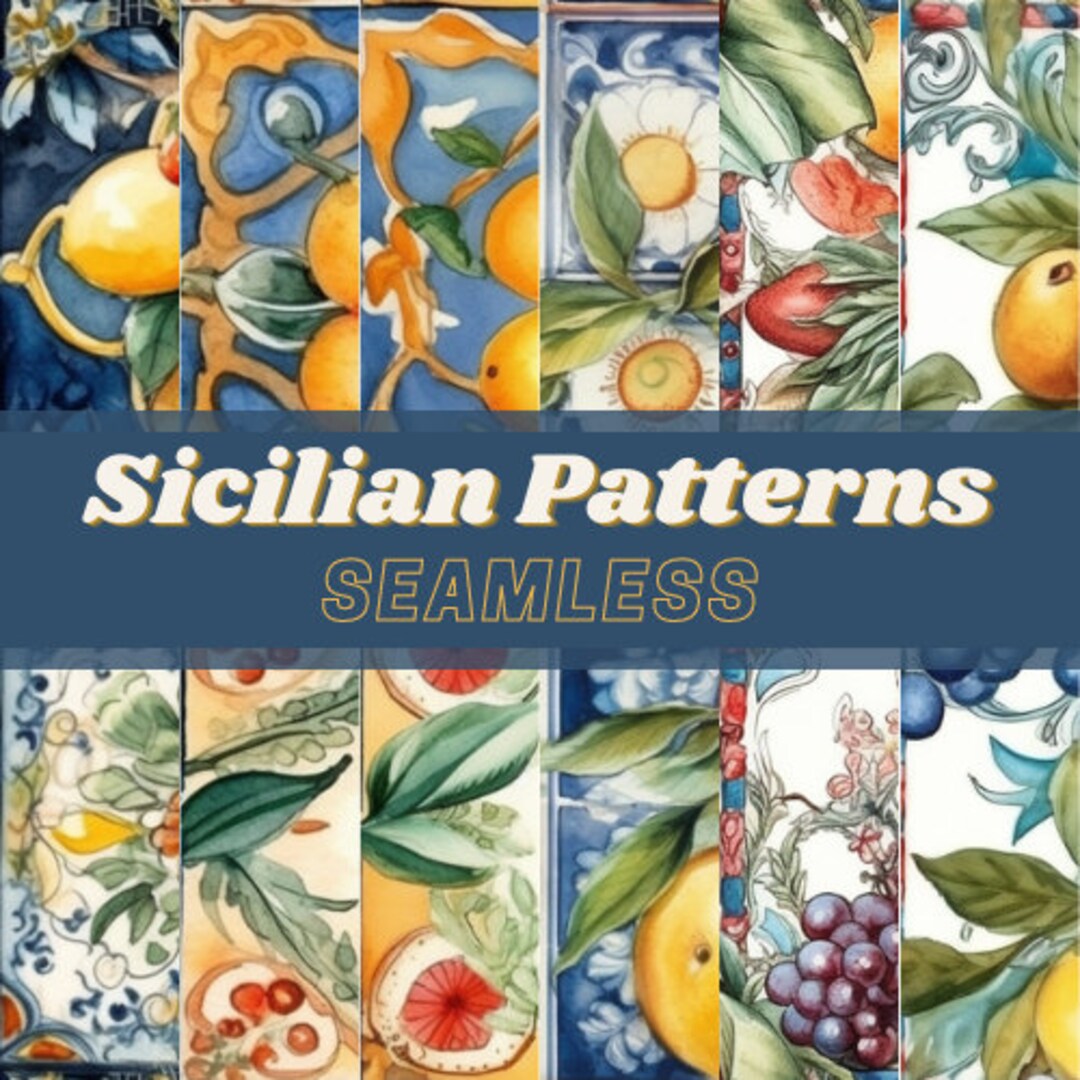 Sicilian Mediterranean Moroccan Italian Printable Flower Tile Digital ...