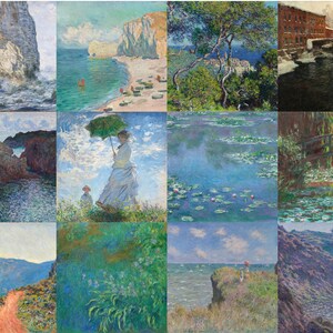 Claude Monet Digital Paper Bundle | Famous Artists - 24 Designs - 12in ...