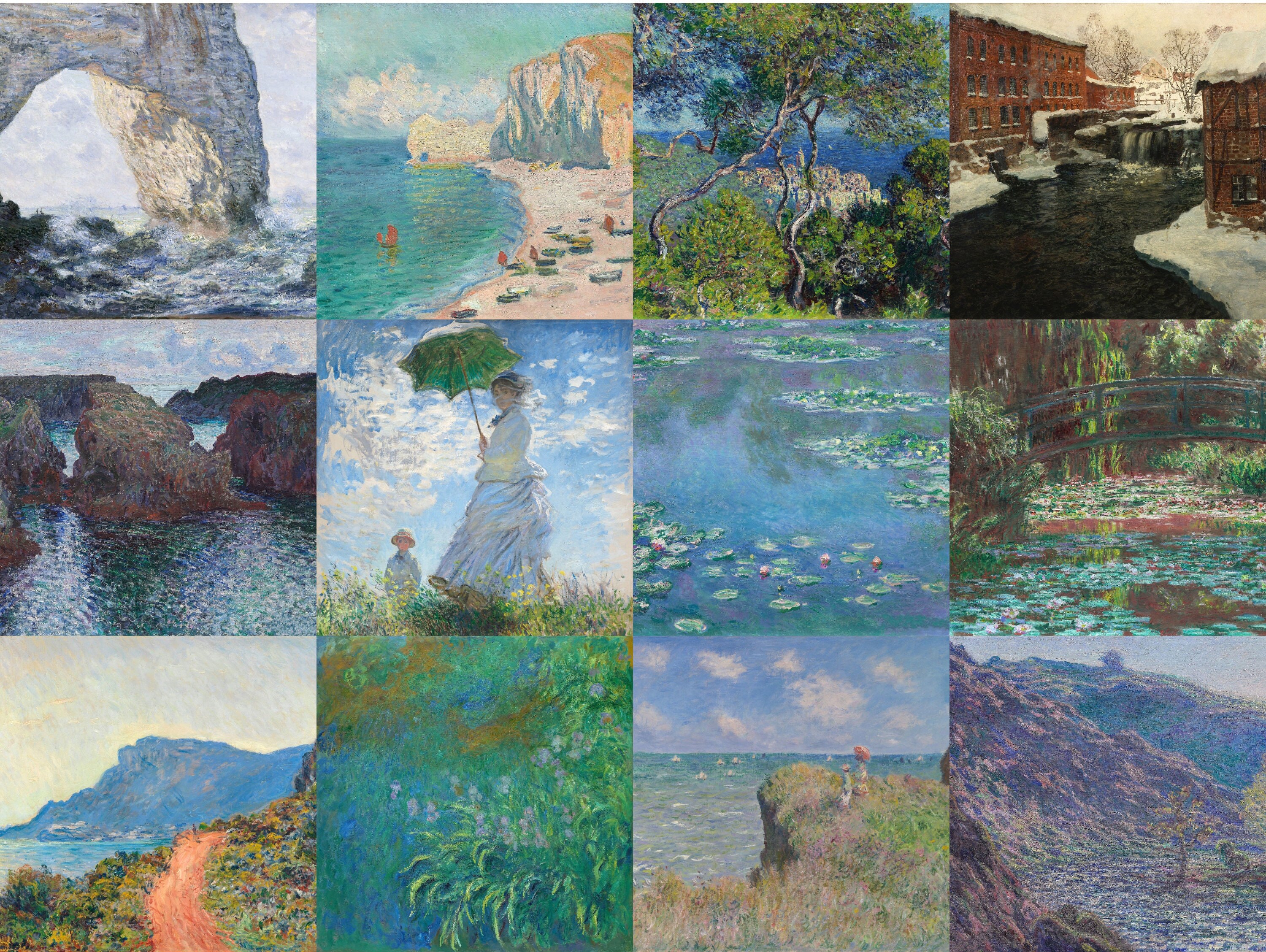Claude Monet Digital Paper Bundle | Famous Artists - 24 Designs - 12in ...