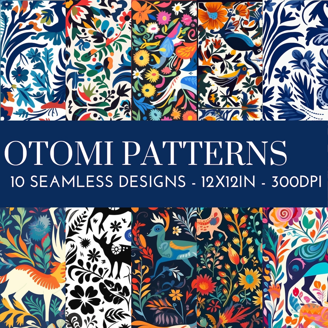 Otomi Folk Pattern | SEAMLESS Mexican Patterns - 10 Designs - 12in X ...
