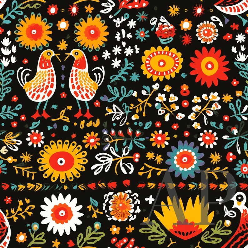 Polish Digital Paper Bundle | SEAMLESS Polish Patterns - 24 Designs ...