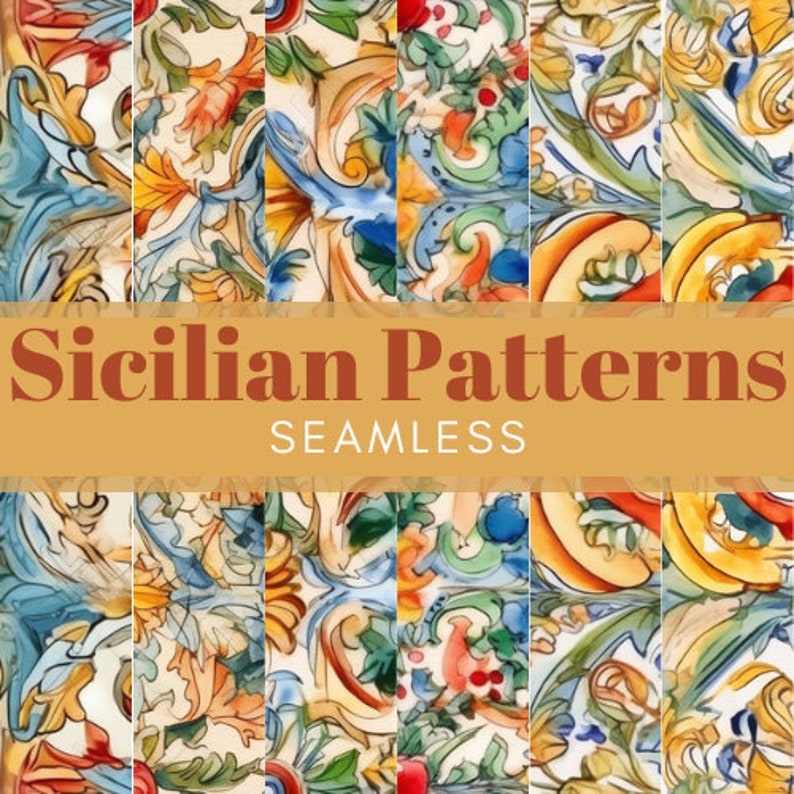 Sicilian Mediterranean Moroccan Italian Printable Flower Tile Digital ...