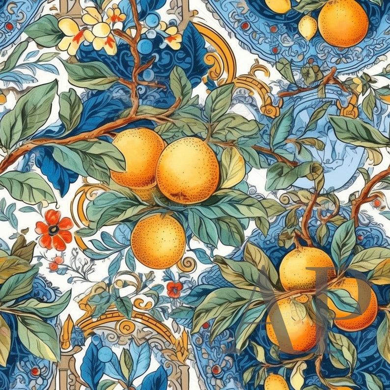 Sicilian Digital Paper Bundle | SEAMLESS Sicilian Watercolor Patterns ...