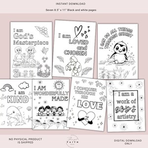 Biblical Affirmation Coloring Pages|printable| 7 Pages of Kid's ...