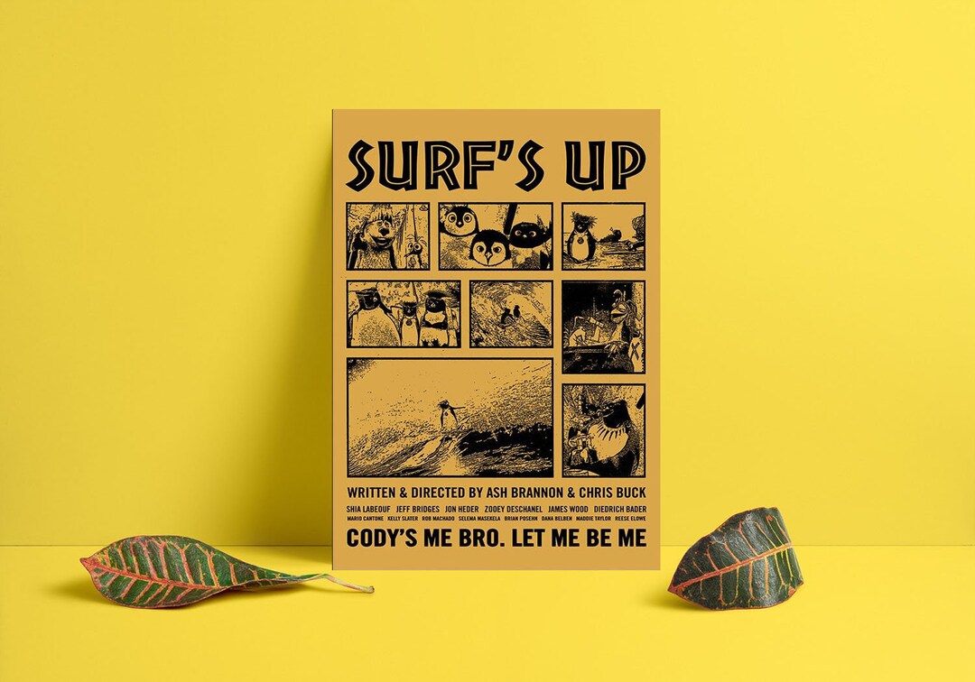 Surf's up Poster, Minimalist Movie Poster, Retro Wall Hangings, Vintage ...