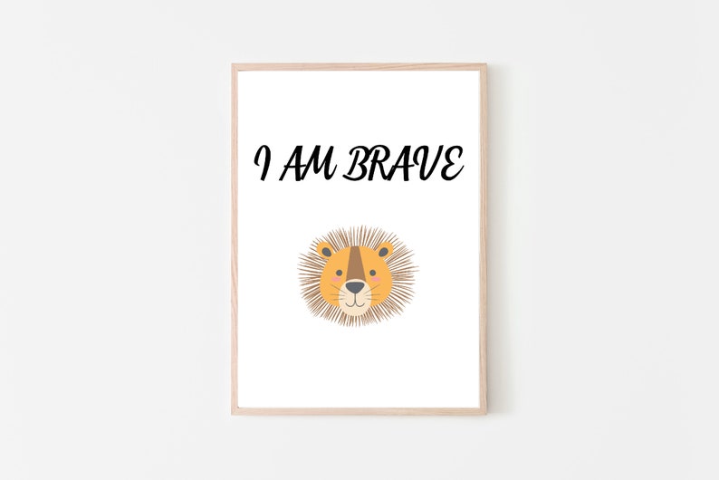 Printable Set of Three Nursery Wall Art, I Am Kind, I Am Brave, I Am ...