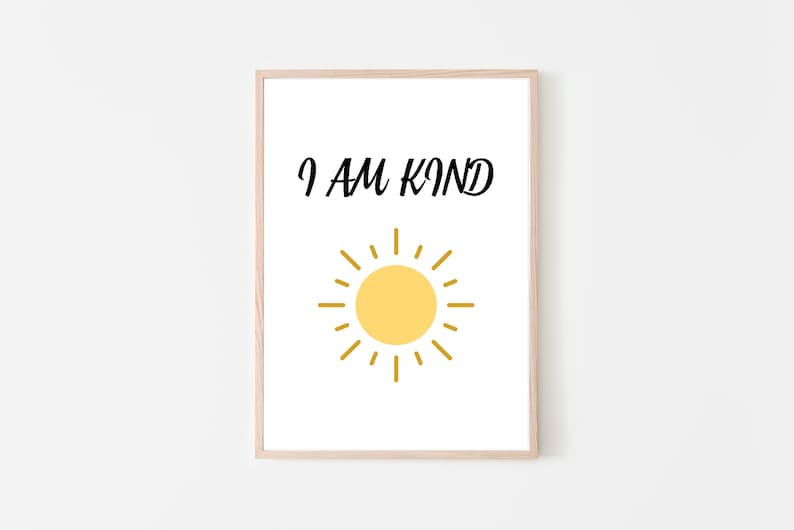 Printable Set of Three Nursery Wall Art, I Am Kind, I Am Brave, I Am ...