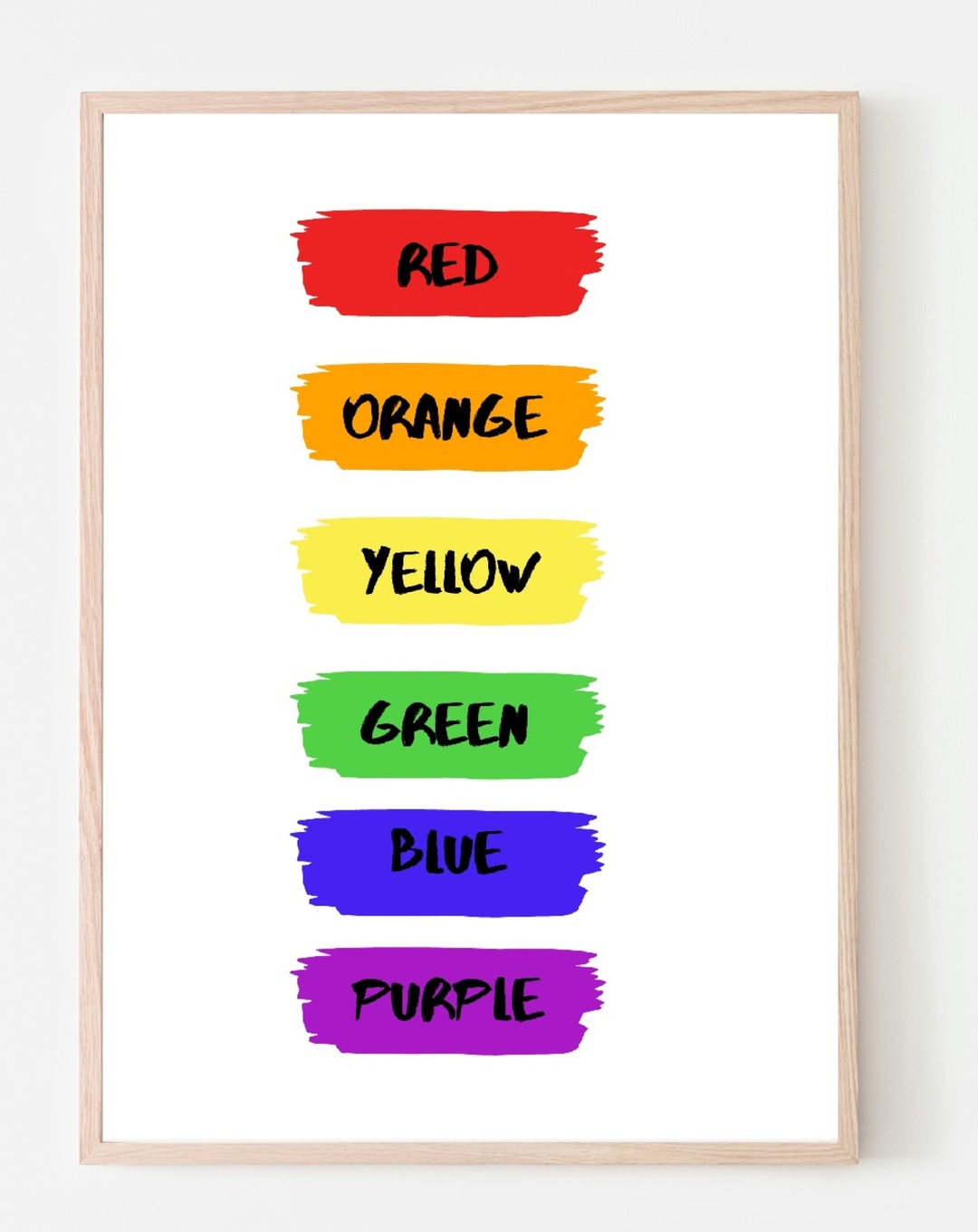 Printable Educational Poster Colors Paint Stroke, Wall Print for ...